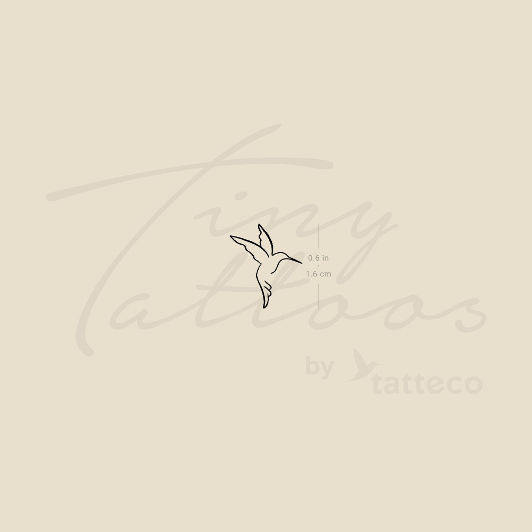 Single Line Hummingbird Temporary Tattoo set of 3 - Etsy