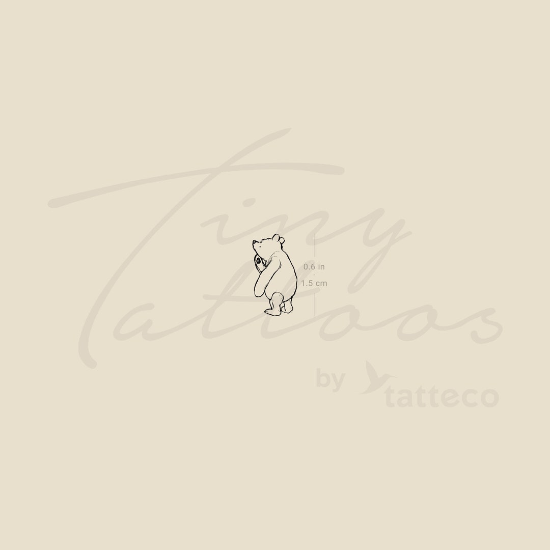 Tiny Winnie-the-pooh Temporary Tattoo set of 3 - Etsy