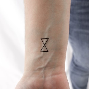Minimalist Hourglass Temporary Tattoo (set of 3) - Etsy