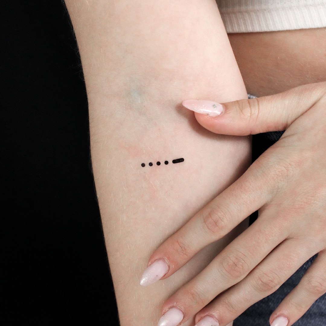 Morse Code 4 Temporary Tattoo (set of 3) - Etsy
