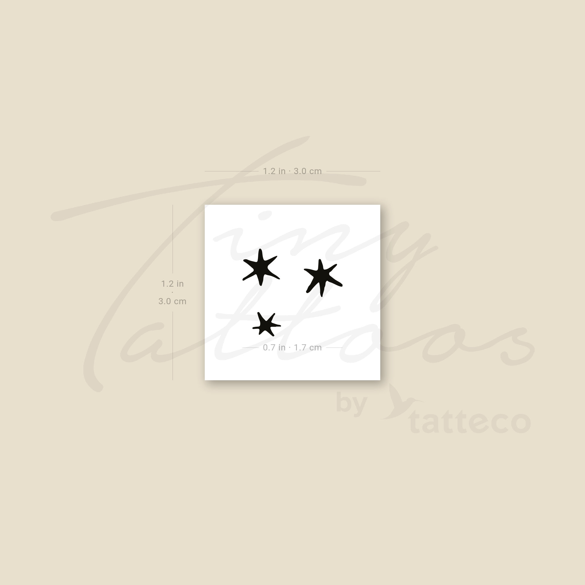 Three Minimalist Stars Temporary Tattoo (set of 3) - Etsy