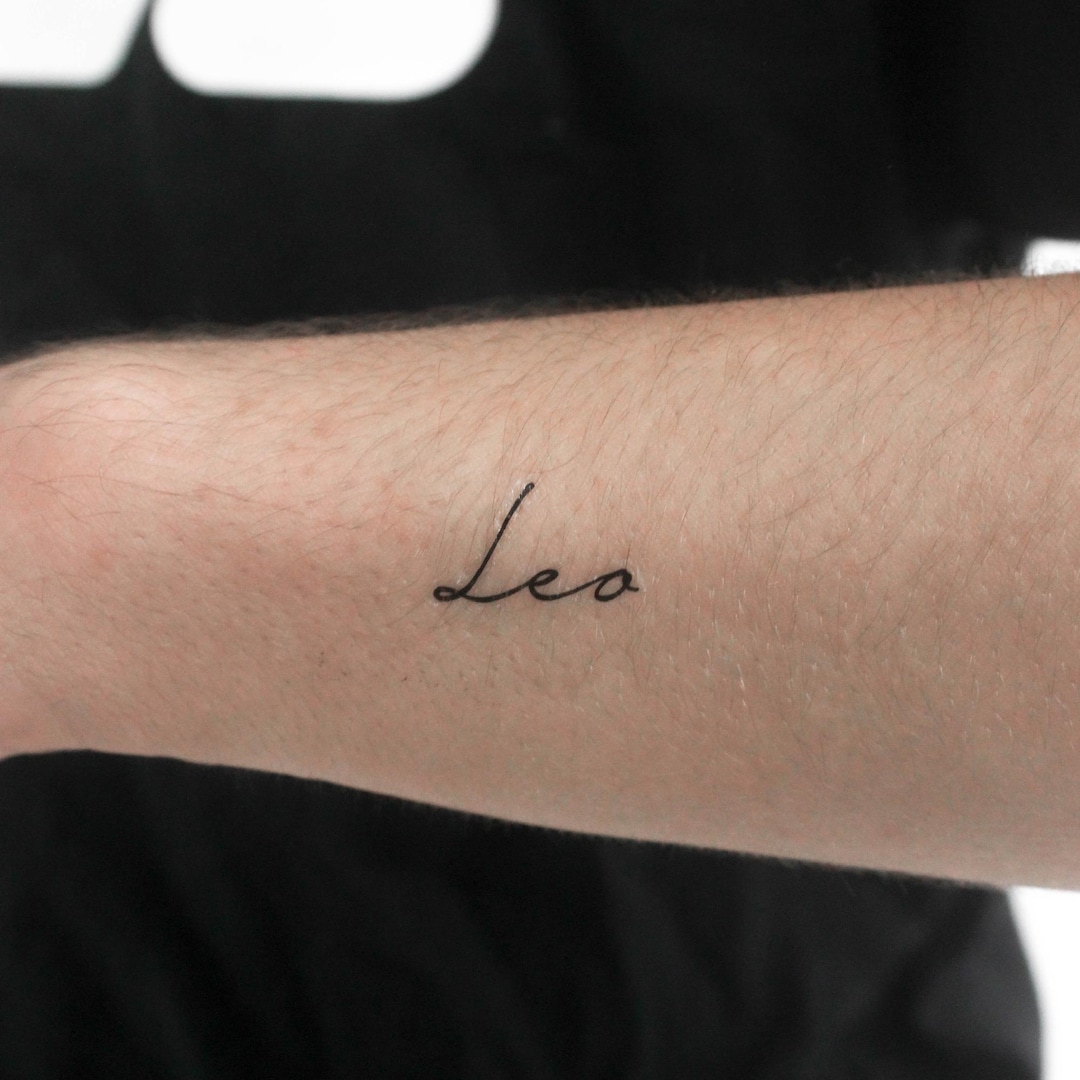 Leo Name Temporary Tattoo (set of 3) - Etsy