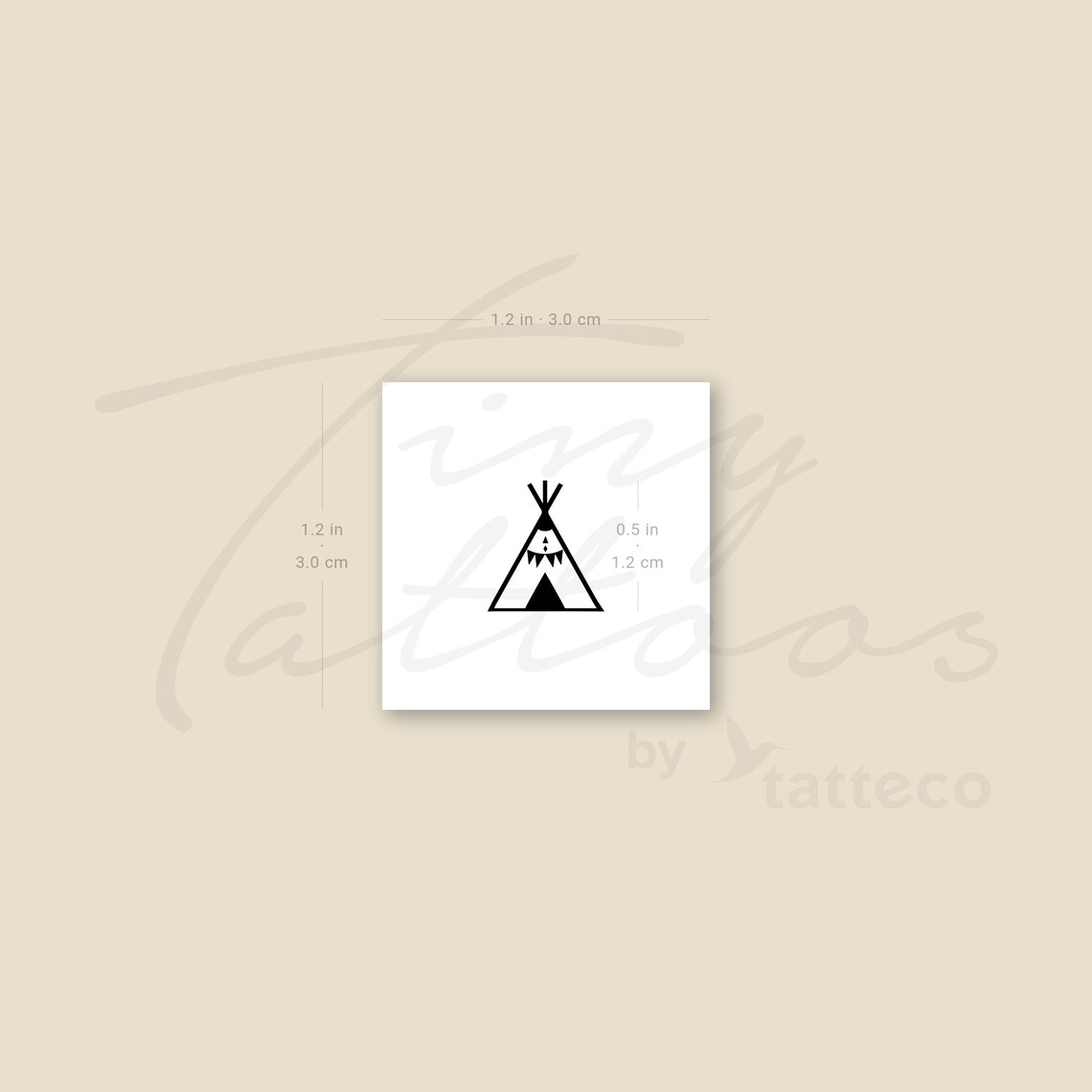 Tiny Tipi Temporary Tattoo set of 3 - Etsy