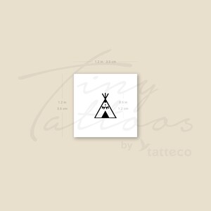 Tiny Tipi Temporary Tattoo (set of 3) - Etsy