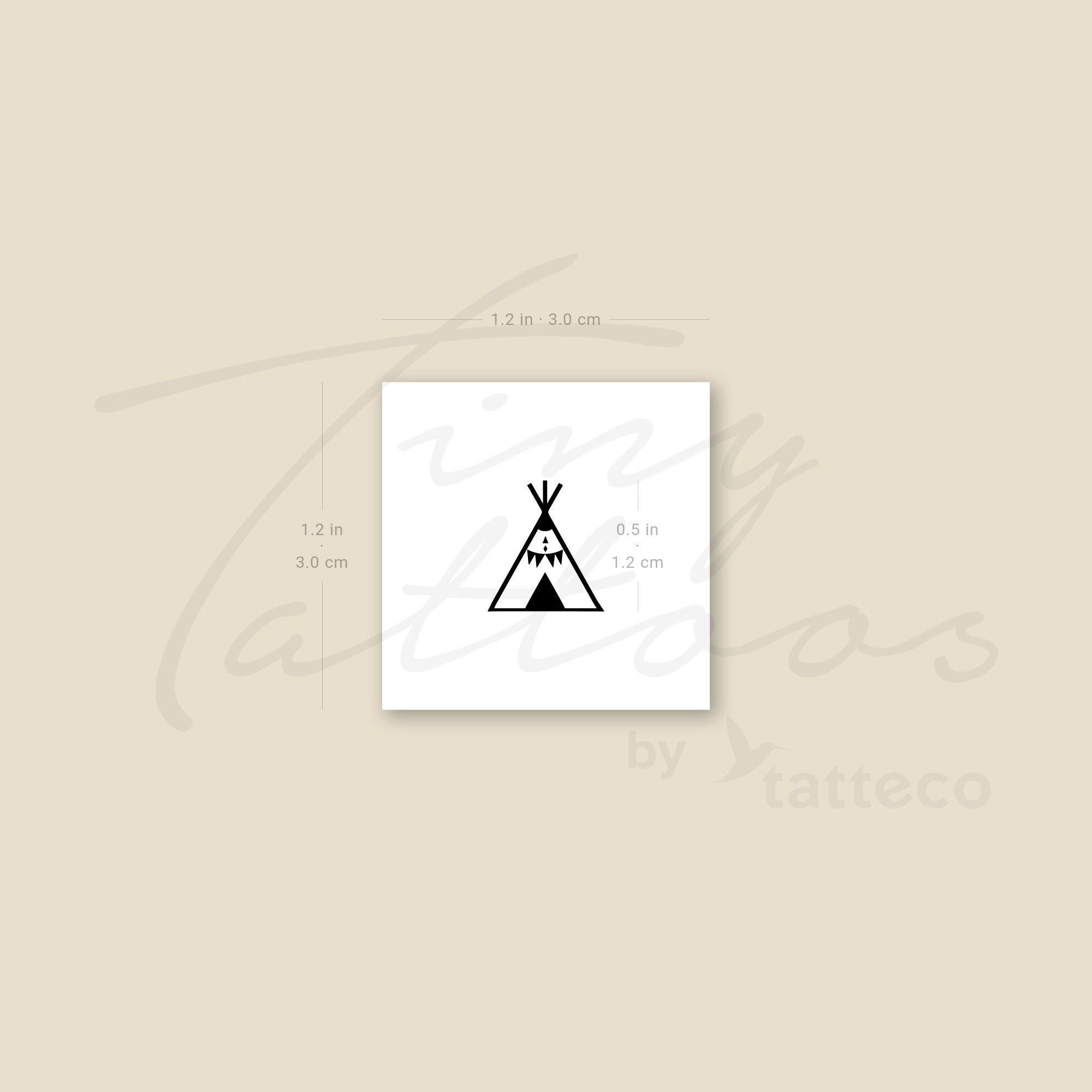 Tiny Tipi Temporary Tattoo set of 3 - Etsy