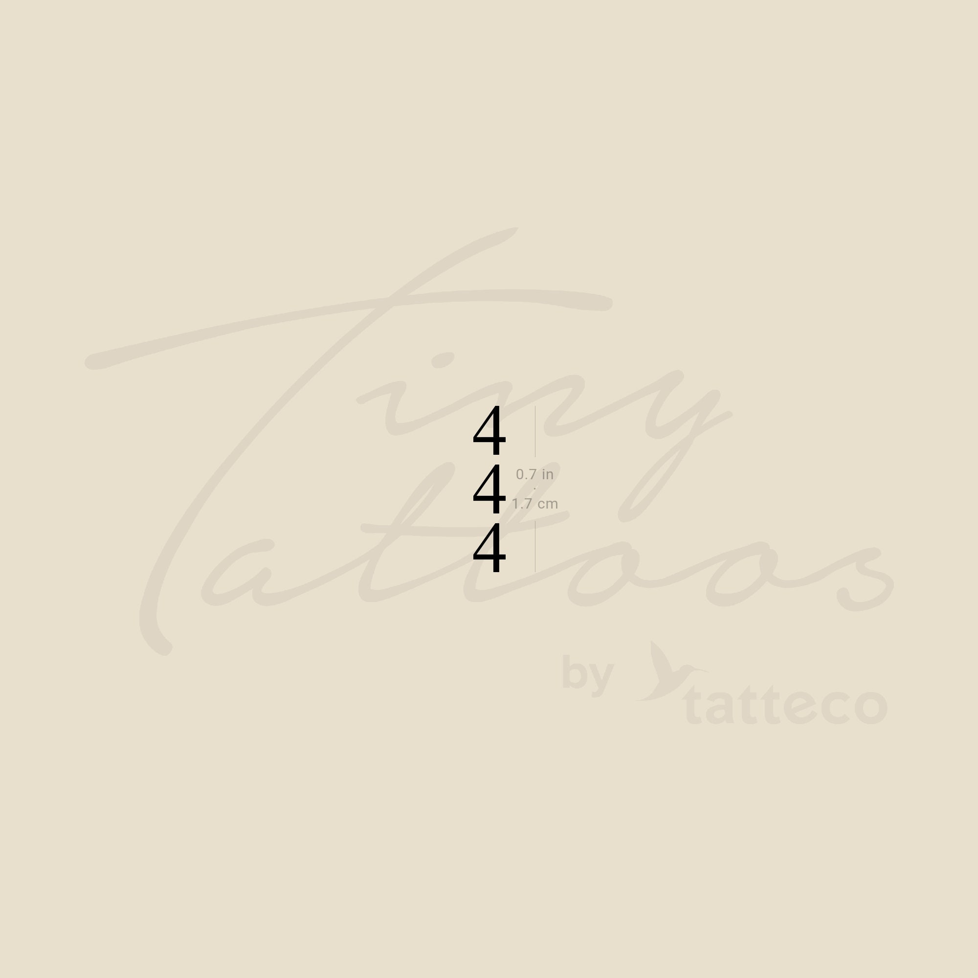 Small Vertical 444 Temporary Tattoo set of 3 - Etsy