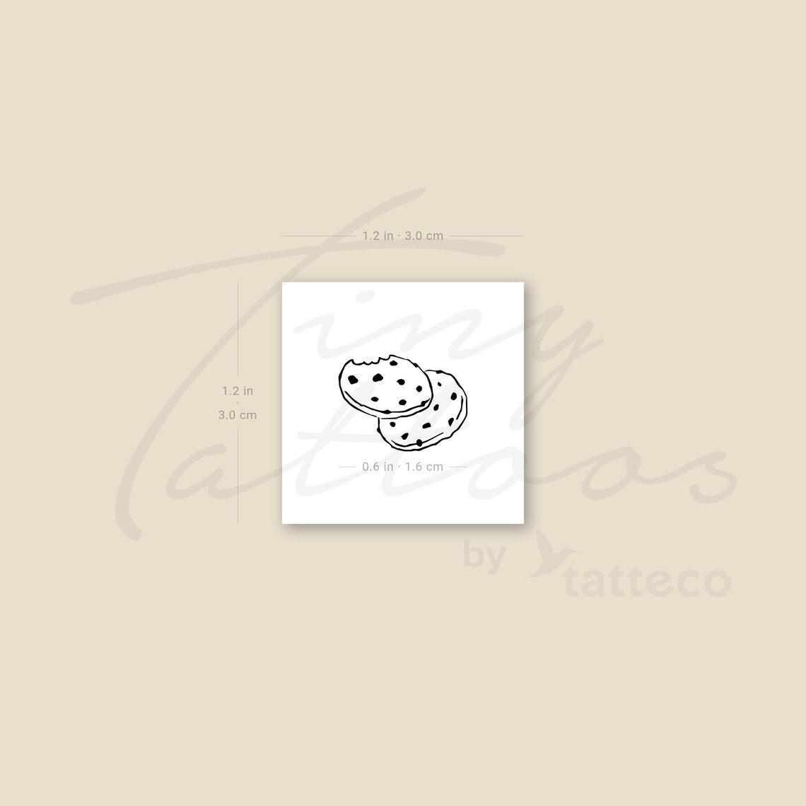 Chocolate Chip Cookies Temporary Tattoo (set of 3) - Etsy