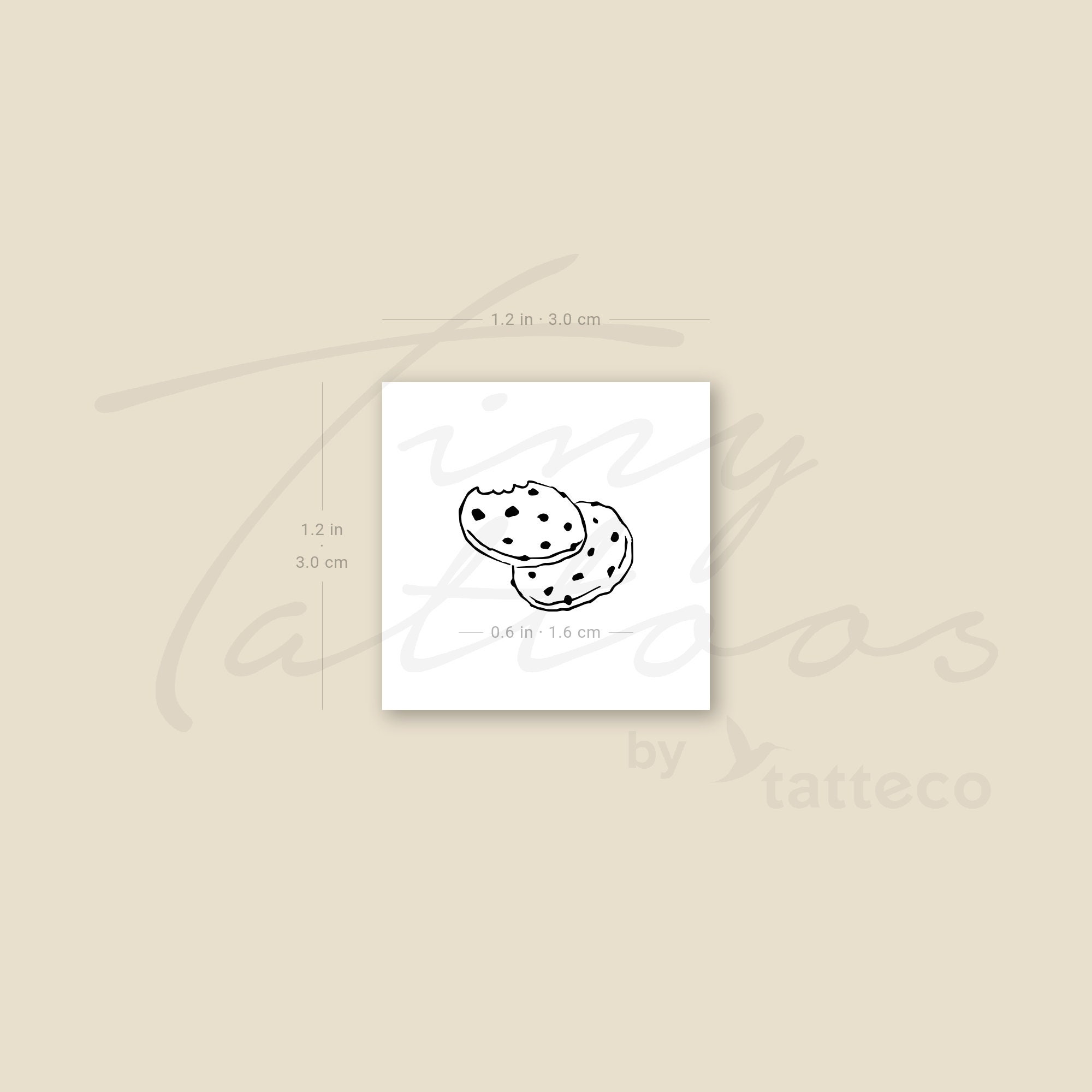 Chocolate Chip Cookies Temporary Tattoo (set of 3) - Etsy