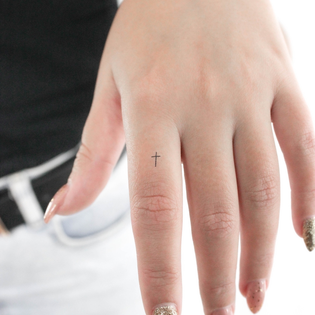 Tiny Minimalist Cross Temporary Tattoo (set of 3) - Etsy
