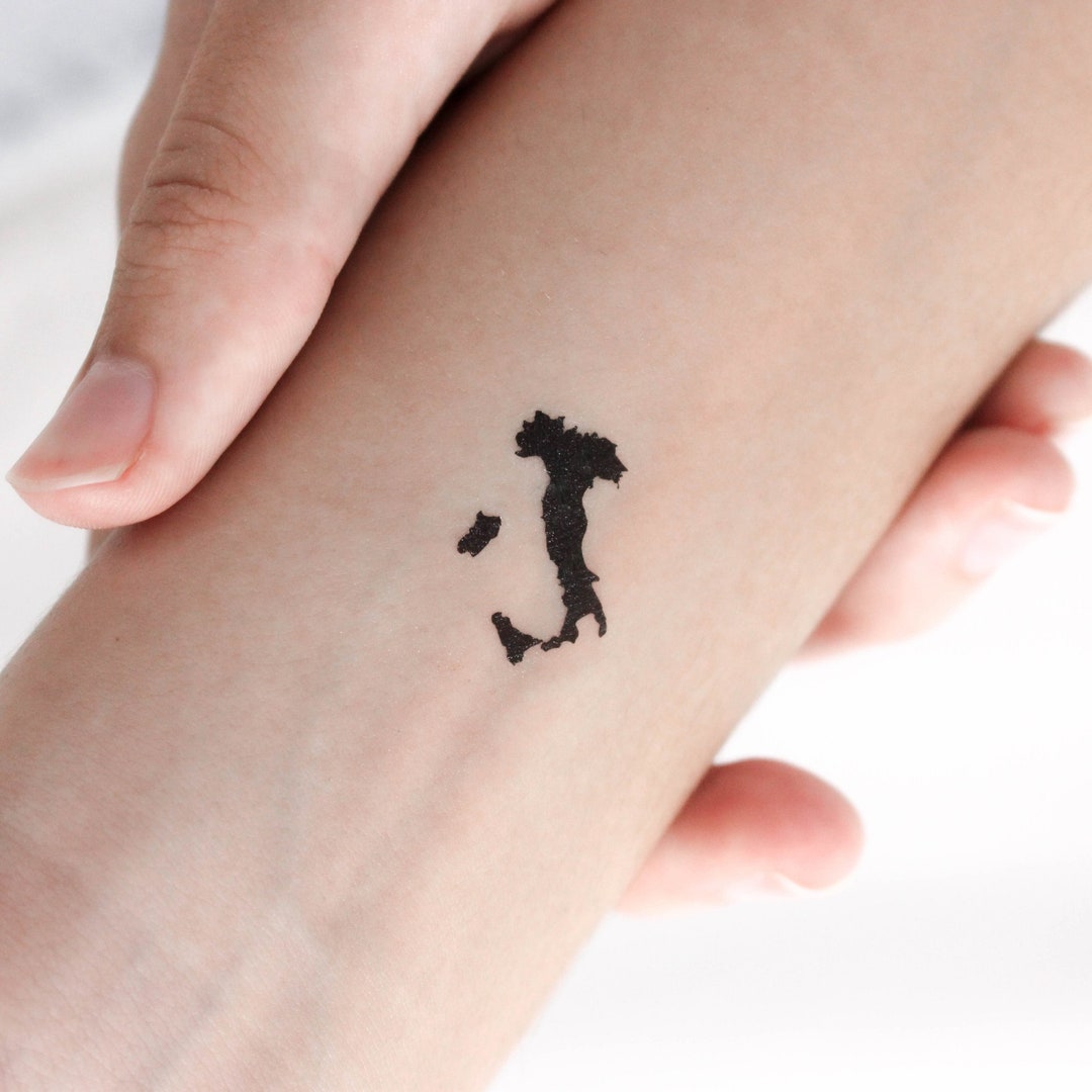 Small Italy Map Temporary Tattoo (set of 3) - Etsy