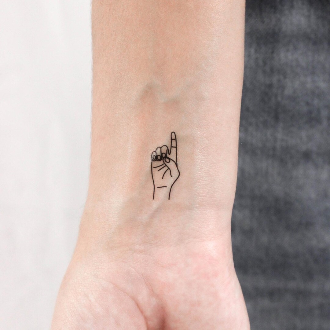 Sign Language D Temporary Tattoo (set of 3) - Etsy