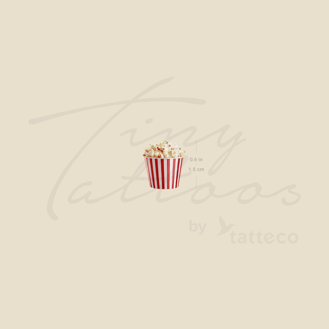 Little Popcorn Temporary Tattoo set of 3 - Etsy