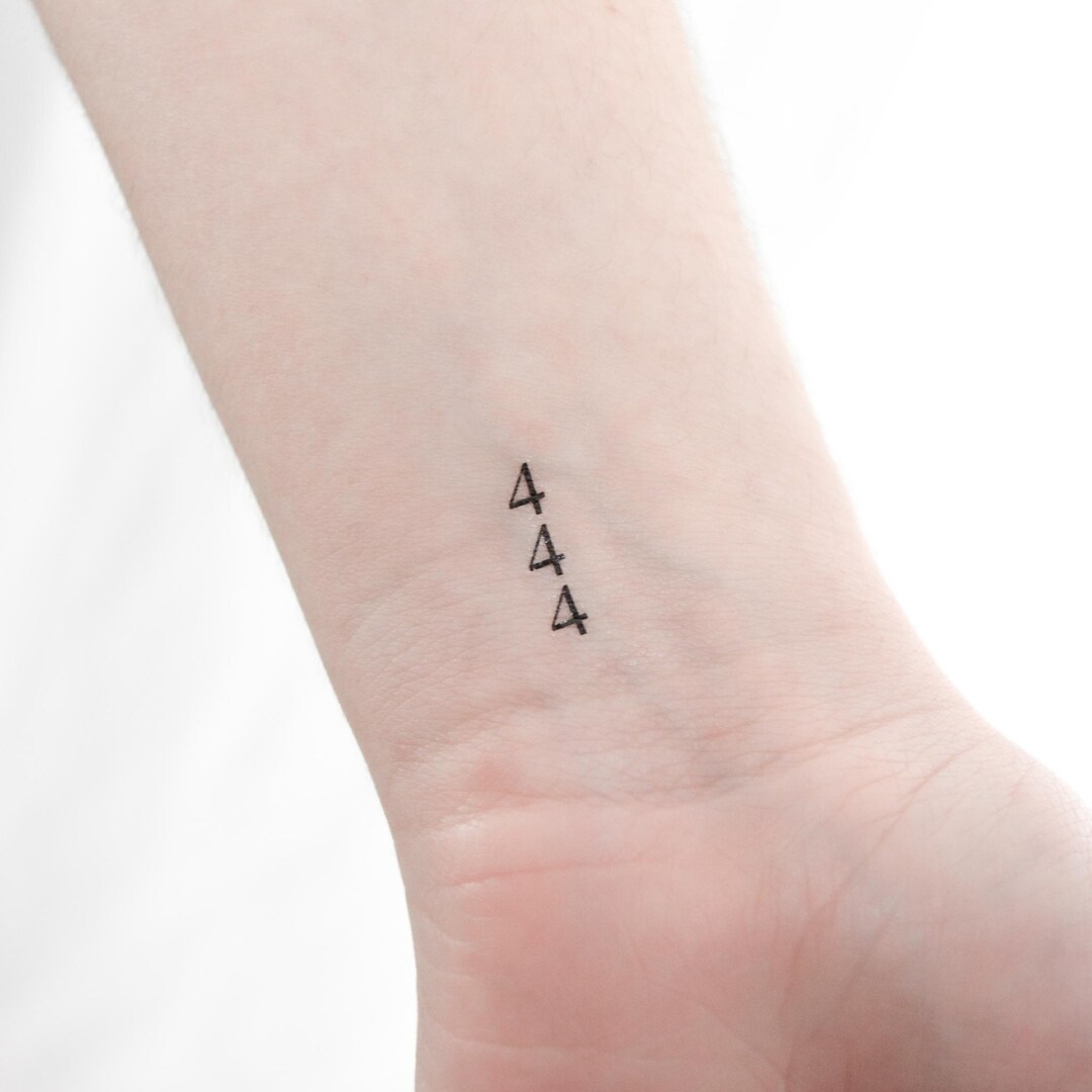 Small Vertical 444 Temporary Tattoo (set of 3) - Etsy UK