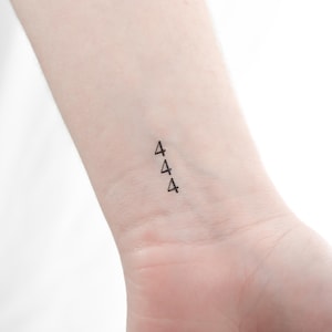 Small Vertical 444 Temporary Tattoo (set of 3) - Etsy UK