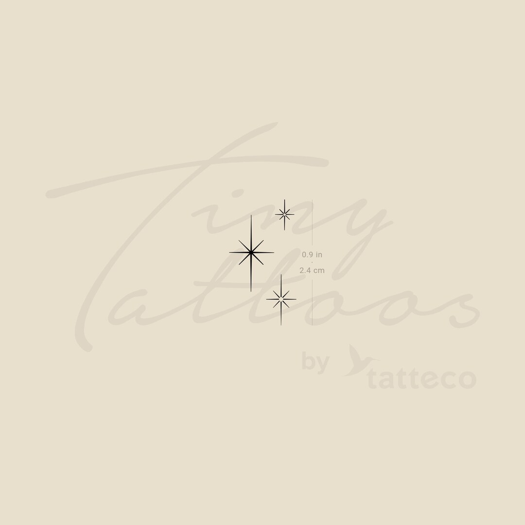 Three Shining Star Sparkles Temporary Tattoo set of 3 - Etsy