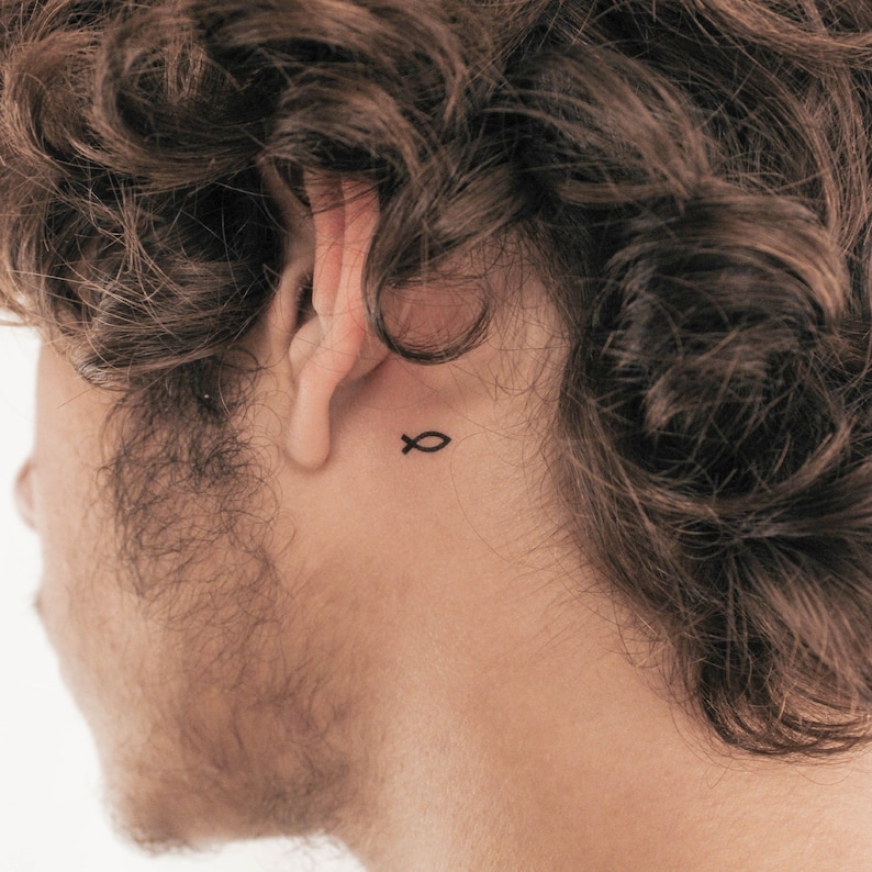Ichthus Fish Temporary Tattoo set of 3 - Etsy