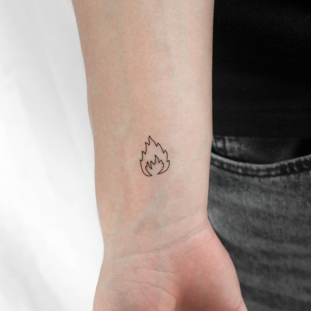 Small Fire Flame Temporary Tattoo (set of 3) - Etsy