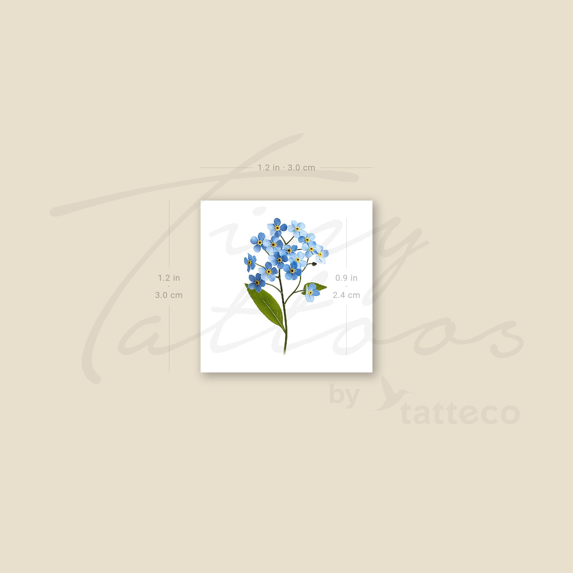 Forget-me-not Temporary Tattoo (set of 3) - Etsy