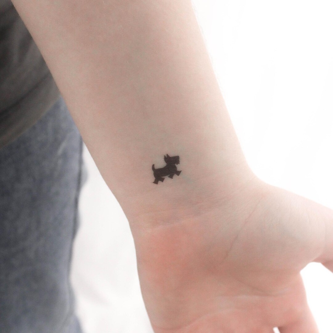 Tiny Scottie Temporary Tattoo (set of 3) - Etsy