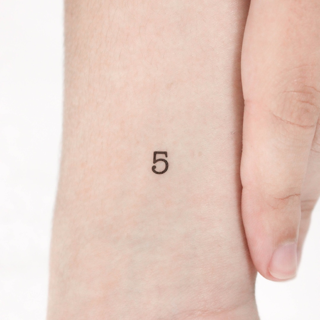 Number 5 Tattoo Stencil