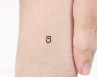 Number 5 Temporary Tattoo set of 3 - Etsy