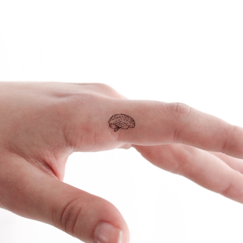 Tiny Brain Temporary Tattoo set of 3 - Etsy