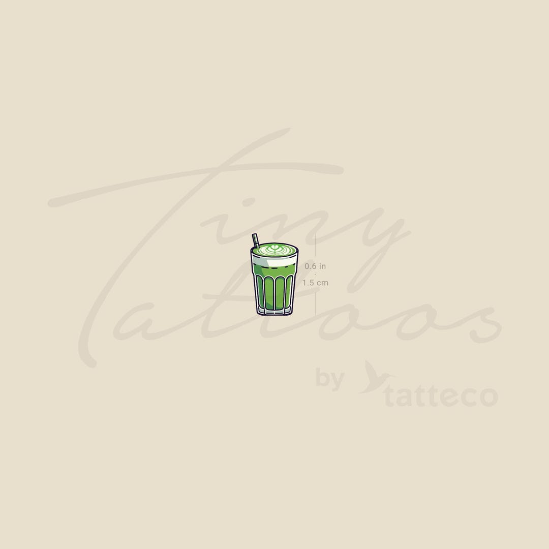 Little Matcha Latte Temporary Tattoo (set of 3) - Etsy