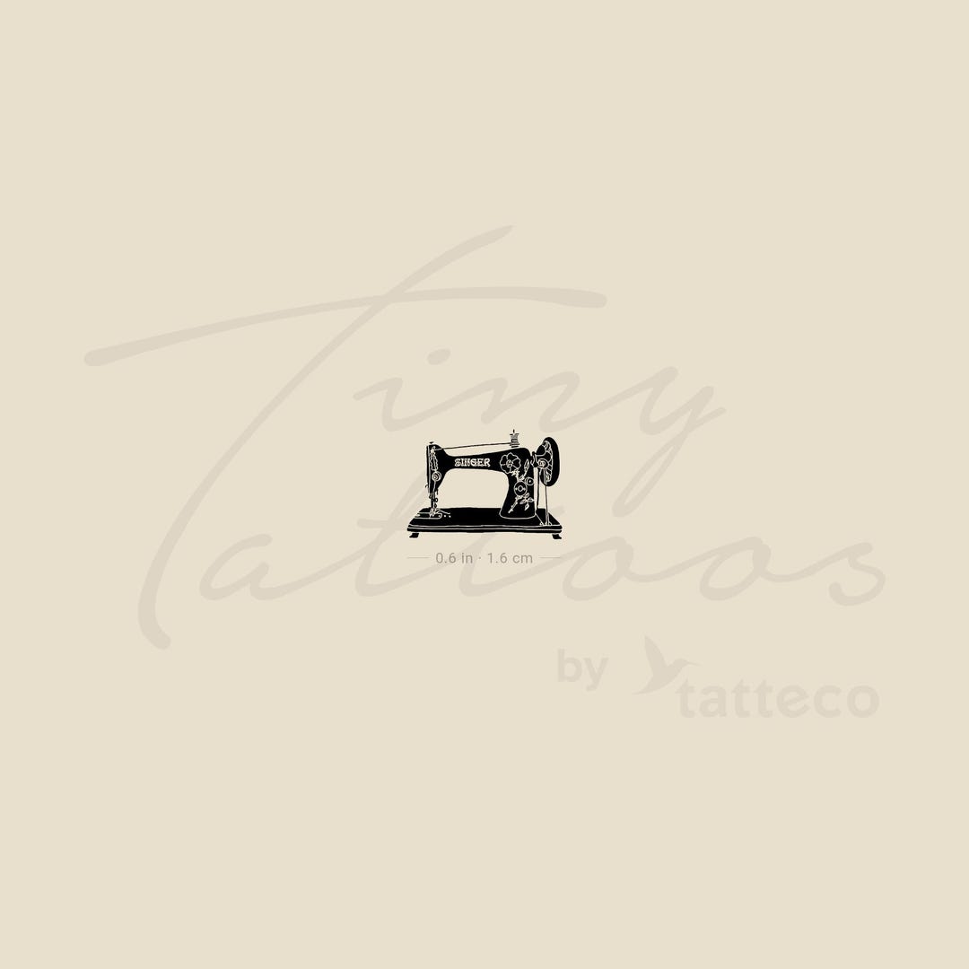 Little Sewing Machine Temporary Tattoo (set of 3) - Etsy