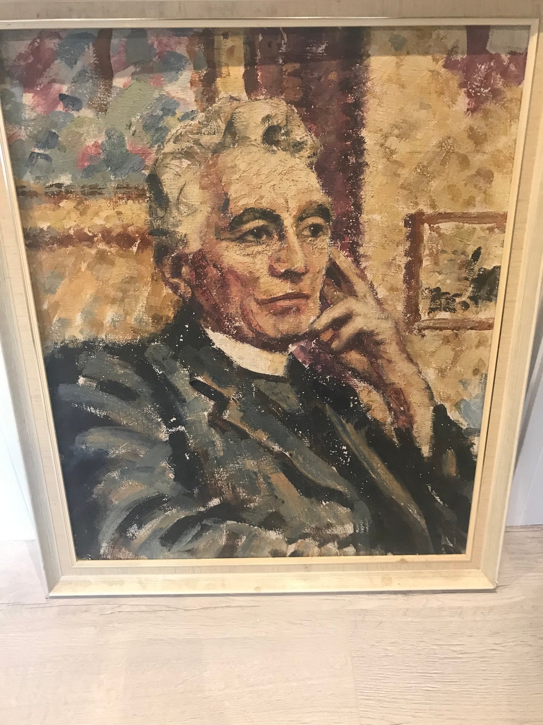 Original Artwork Amazing Painted Textured Portrait of a Reverend Artist ...