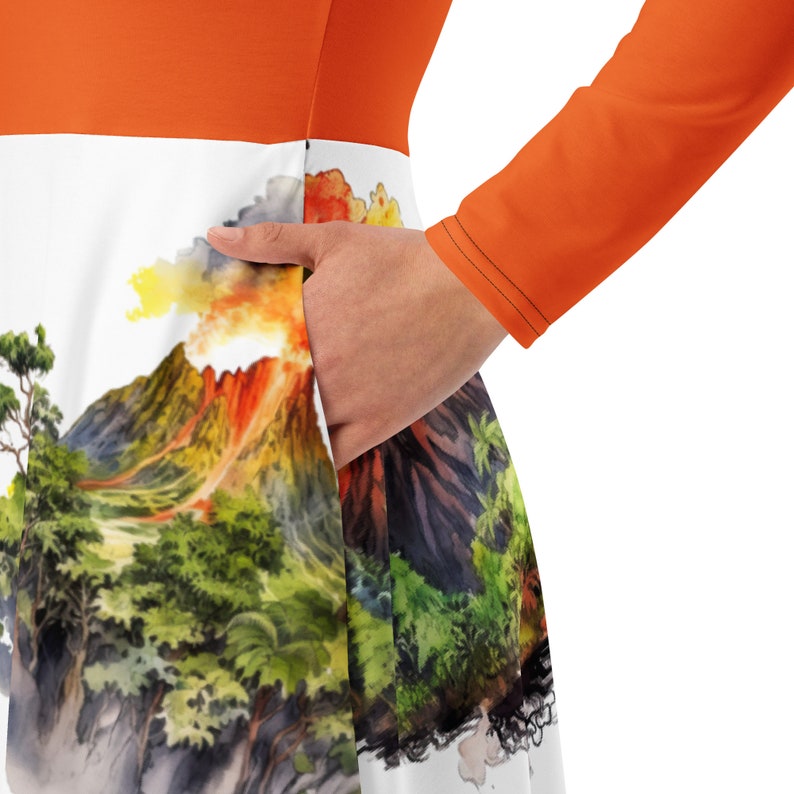 Volcano Dress With Pockets Geology Dress Volcanology Dress - Etsy