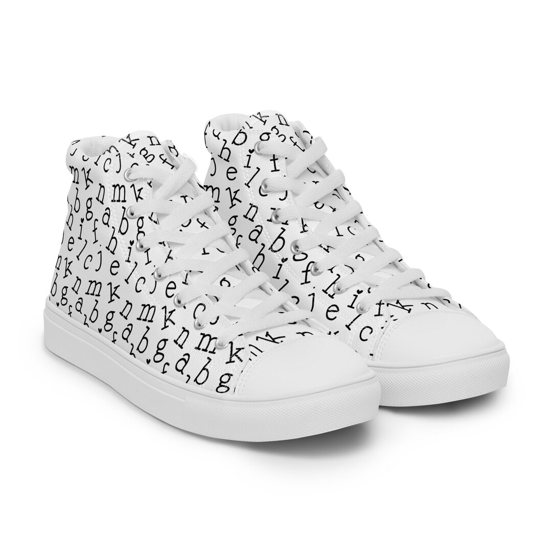 ABC Women’s High Top Canvas Shoes, Fun Shoes for Teachers - Etsy