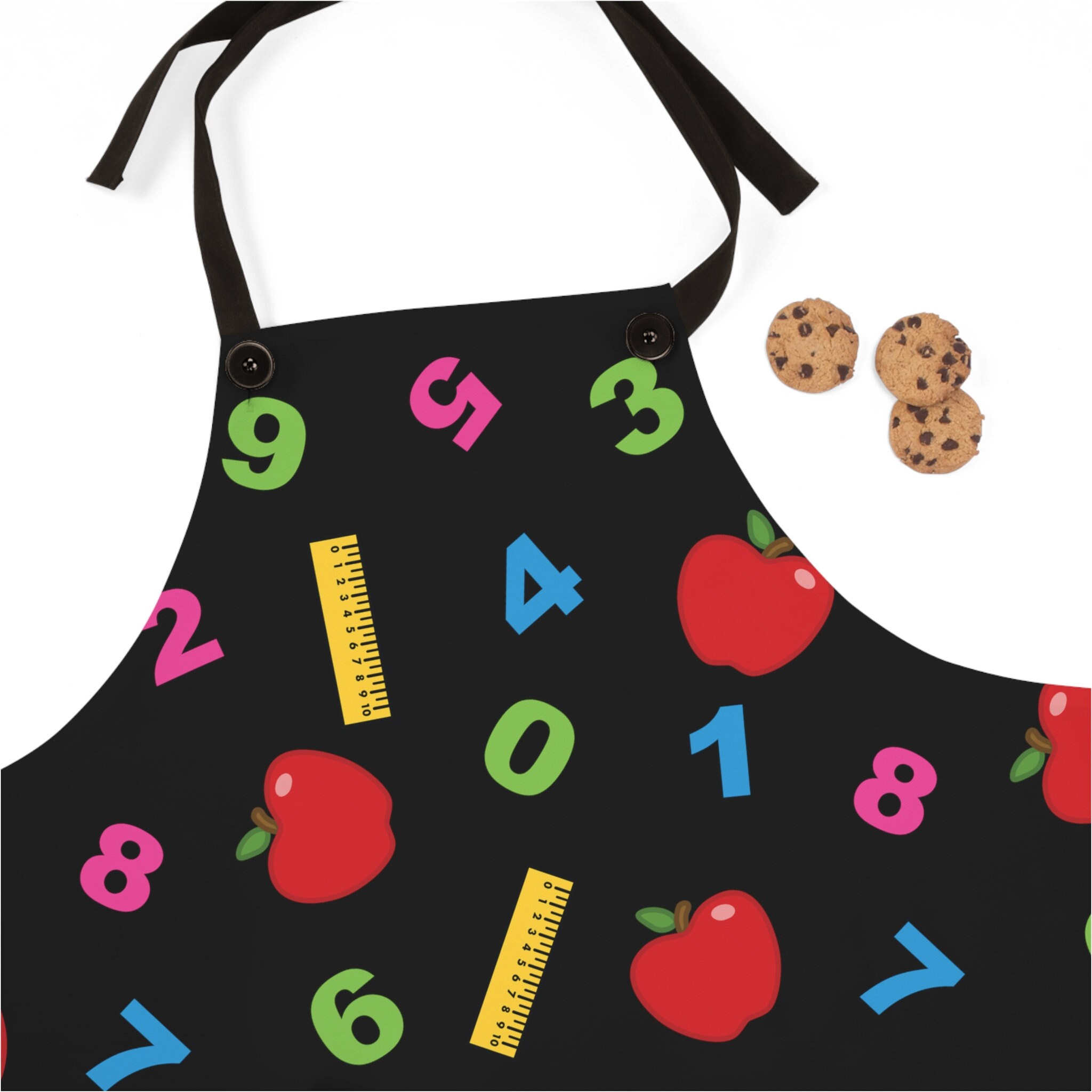 Teacher Apron, Apples and Numbers Apron, Teaching Supplies, School ...