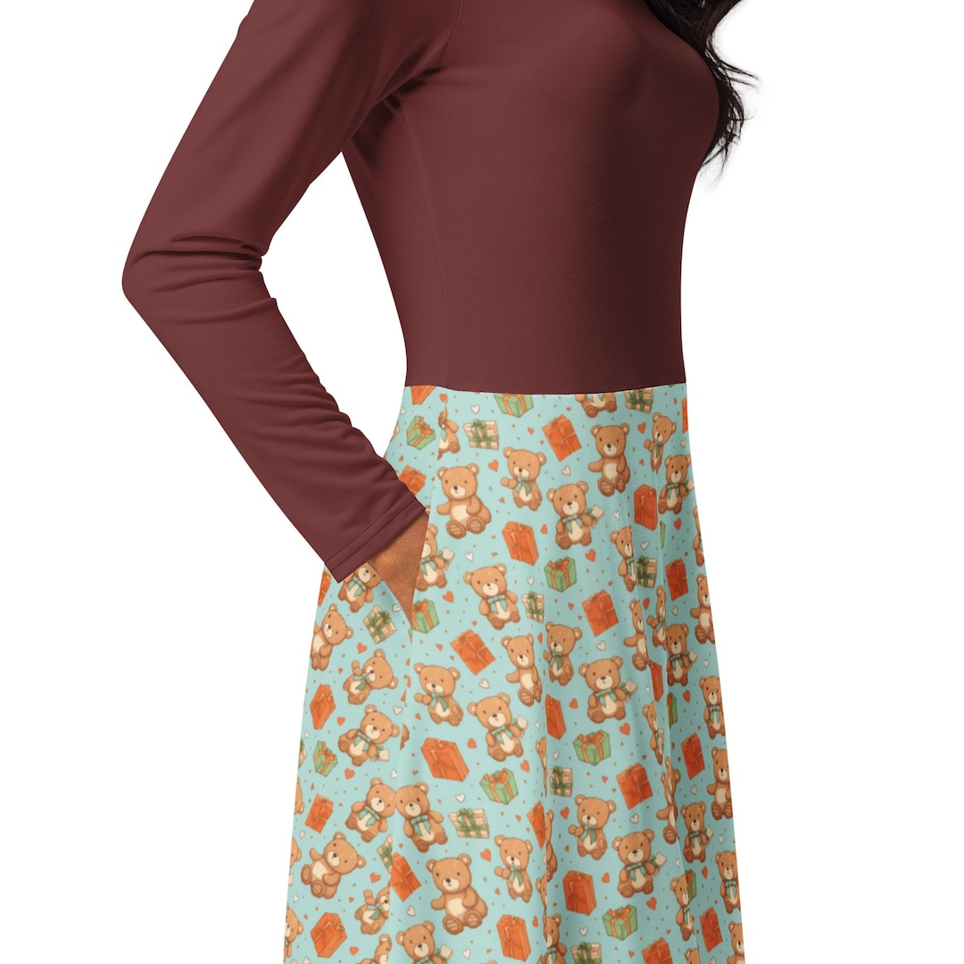 Women's Teddy Bear Dress, Teddy Bear Picnic Dress, Teddy Bear Theme ...