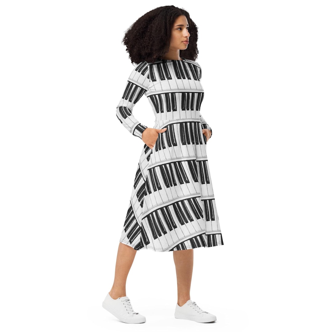 Piano Keys Dress, Dress for Musician, Pianist Dress, Music Teacher ...
