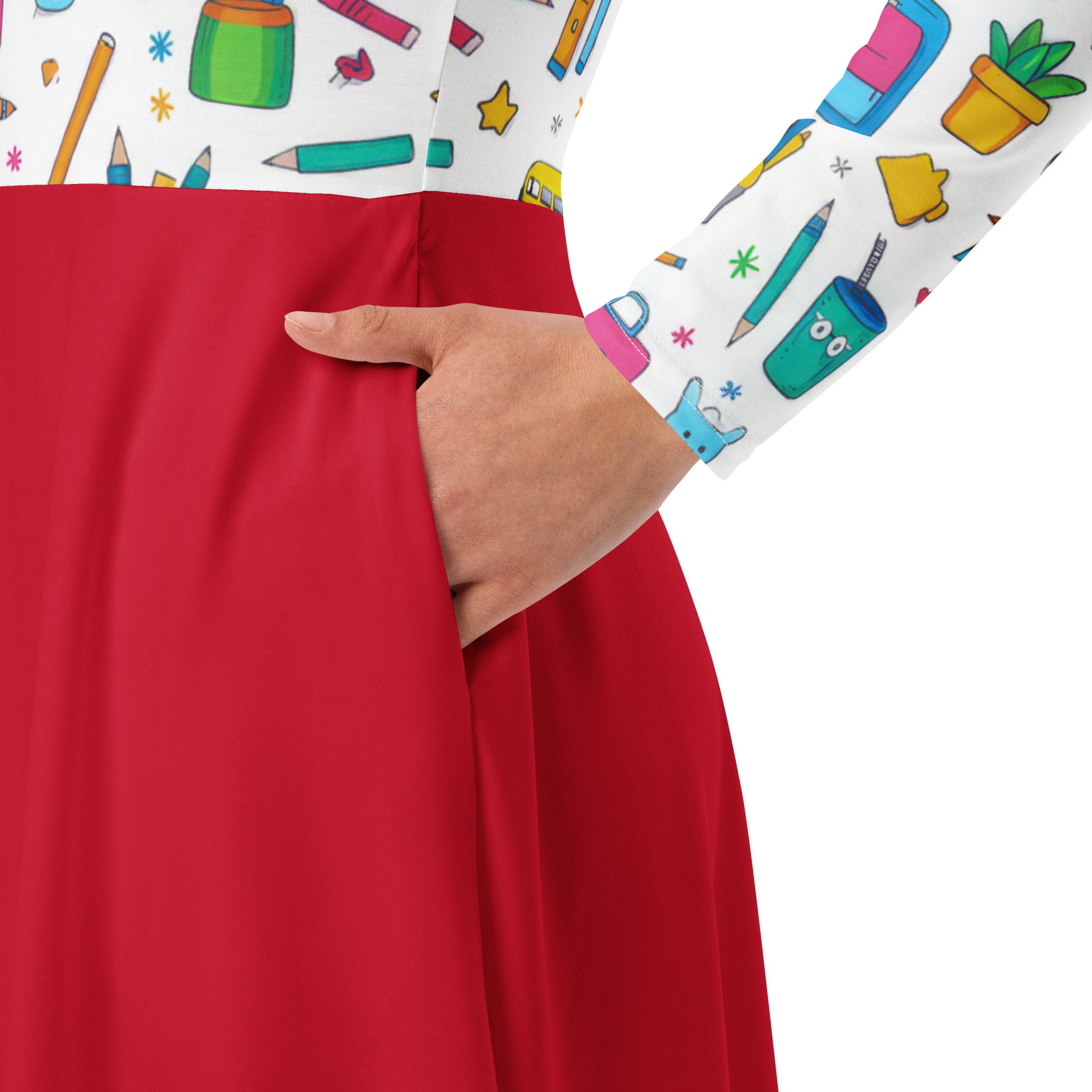 School Supplies Dress Teacher Dress Cute Teacher Outfit - Etsy