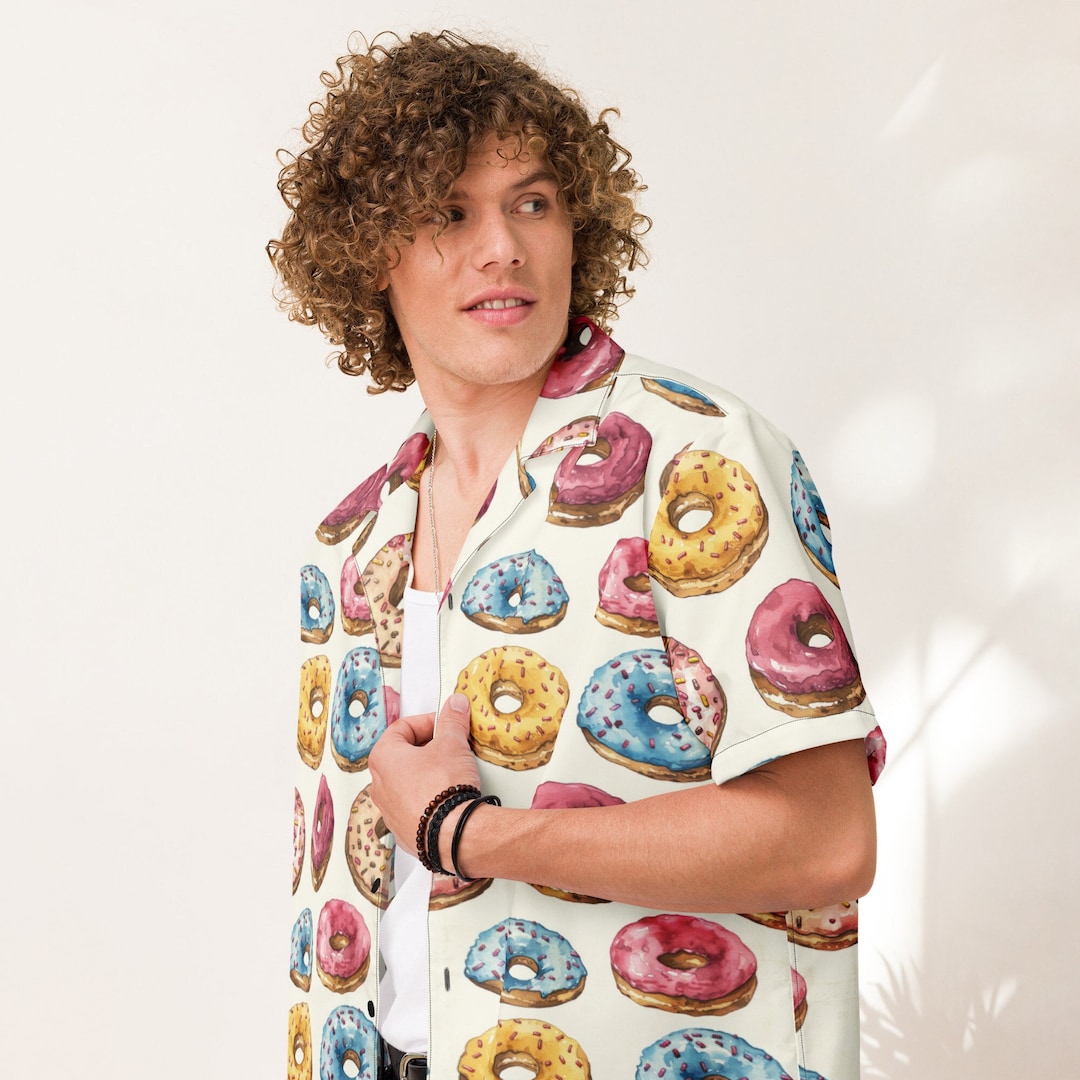 Donut Hawaiian Shirt, Donut Stand Uniform, Donut Lover Shirt, Bakery ...