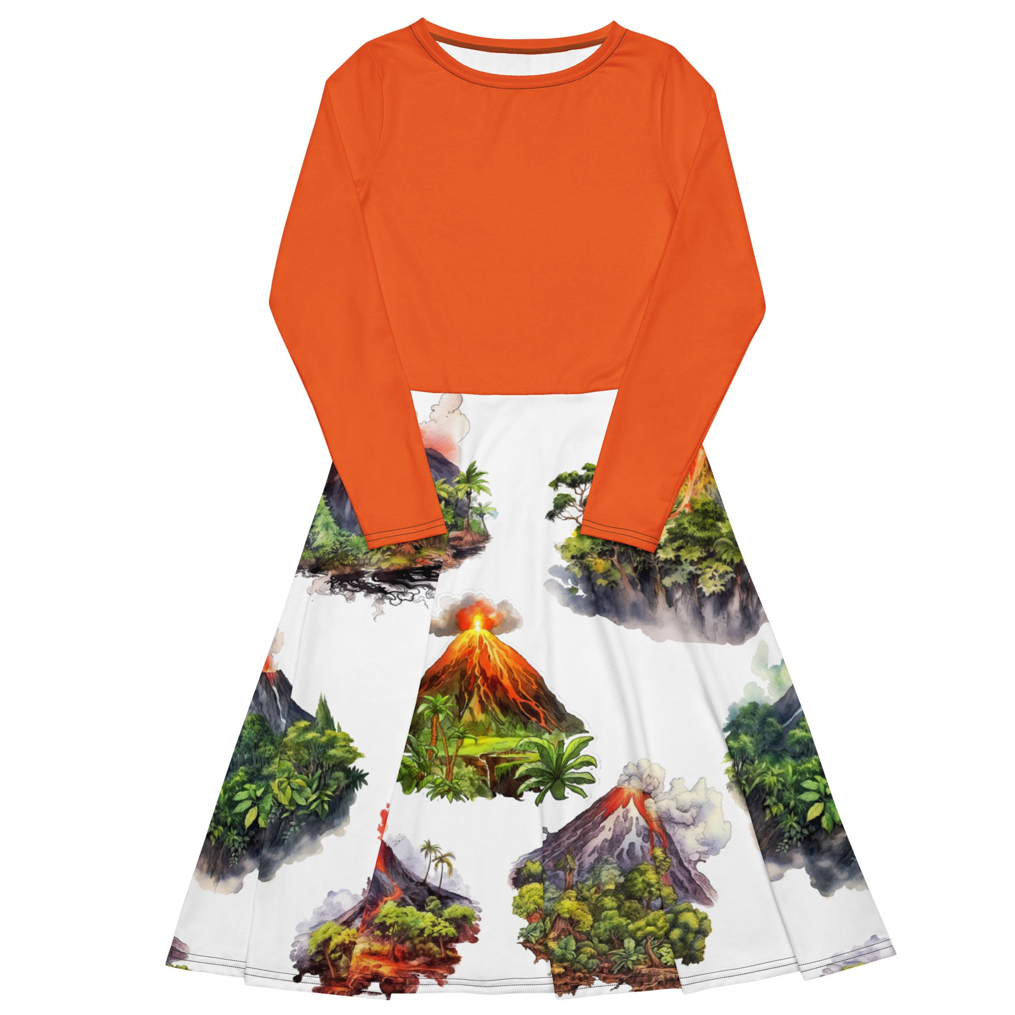 Volcano Dress With Pockets Geology Dress Volcanology Dress - Etsy