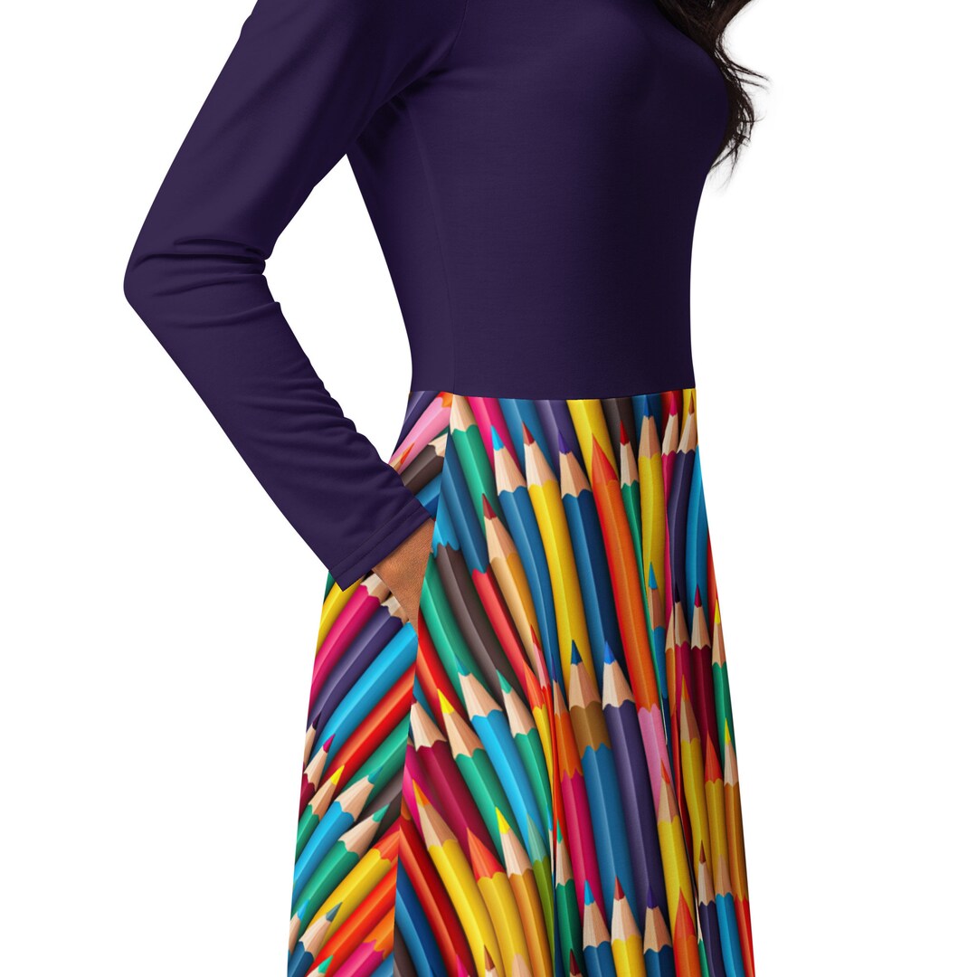 Art Teacher Dress, Colored Pencils Dress, Art Teacher Outfit - Etsy