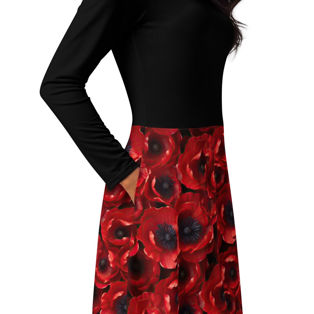 Poppy Dress, Remembrance Day Dress - Etsy
