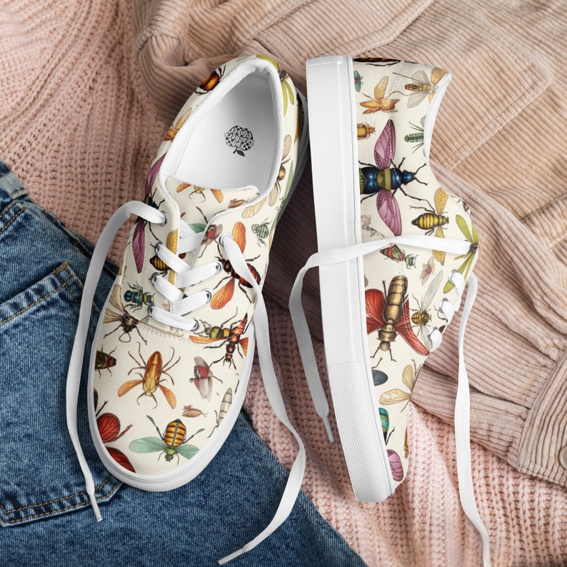 Insect Themed Women’s Canvas Shoes, Bug Lover Gift, Cottage Core Shoes ...