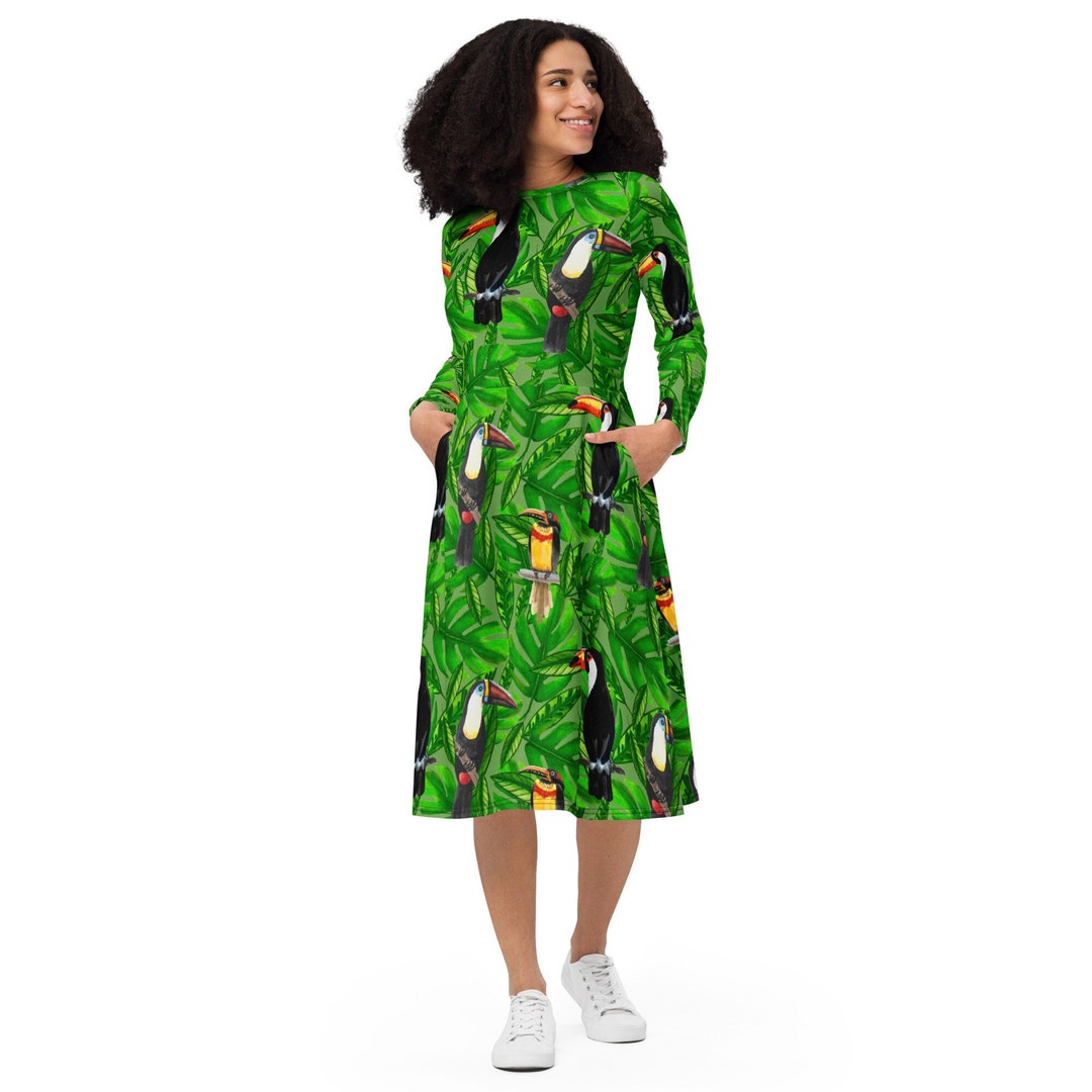 Rainforest Dress Tropical Birds Teacher Dress Jungle Theme - Etsy