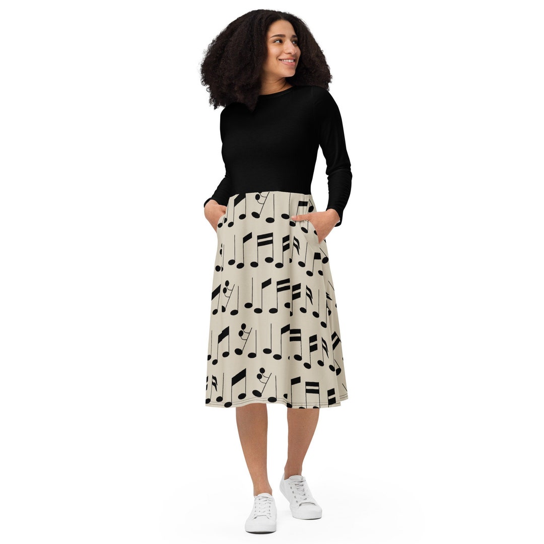 Music Teacher Dress, Dress With Pockets, Music Lover Dress, Choir ...