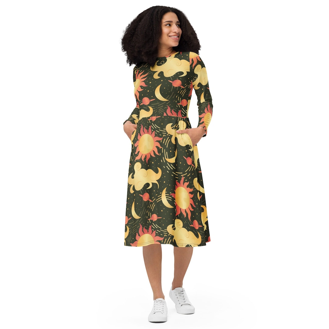 Celestial Dress, Stars and Moon Dress, Space Themed Teacher Dress, Fun ...