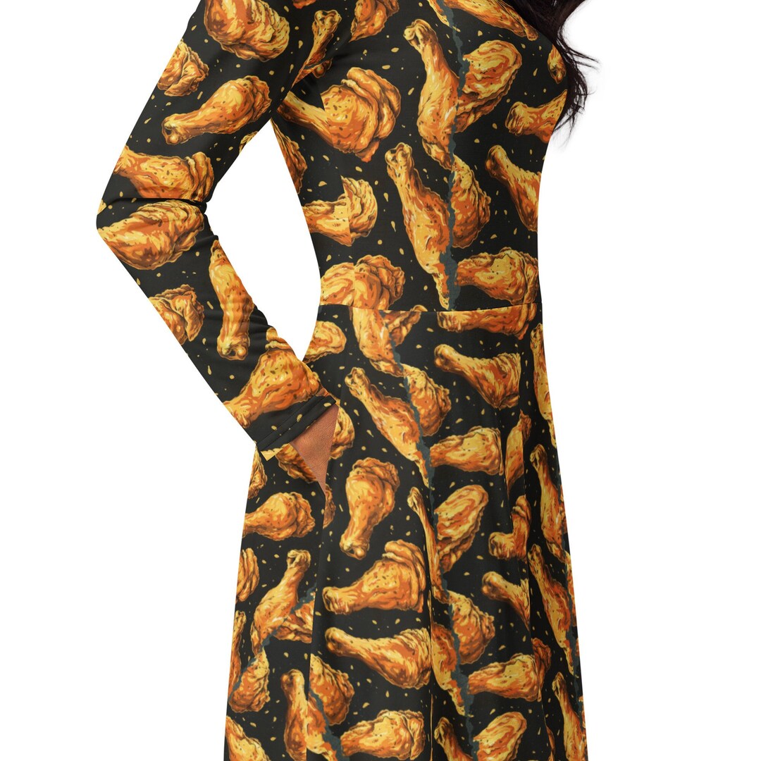 Fried Chicken Dress, Summer Foods Dress, Summer Party Dress, Fried Food ...