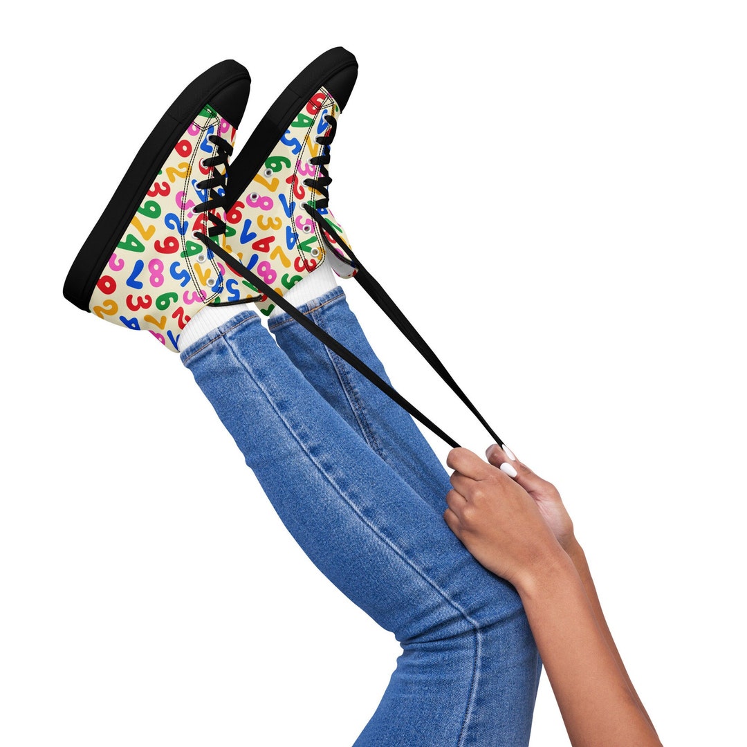 Colorful Numbers High Top Women's Shoes, Math Teacher Shoes - Etsy