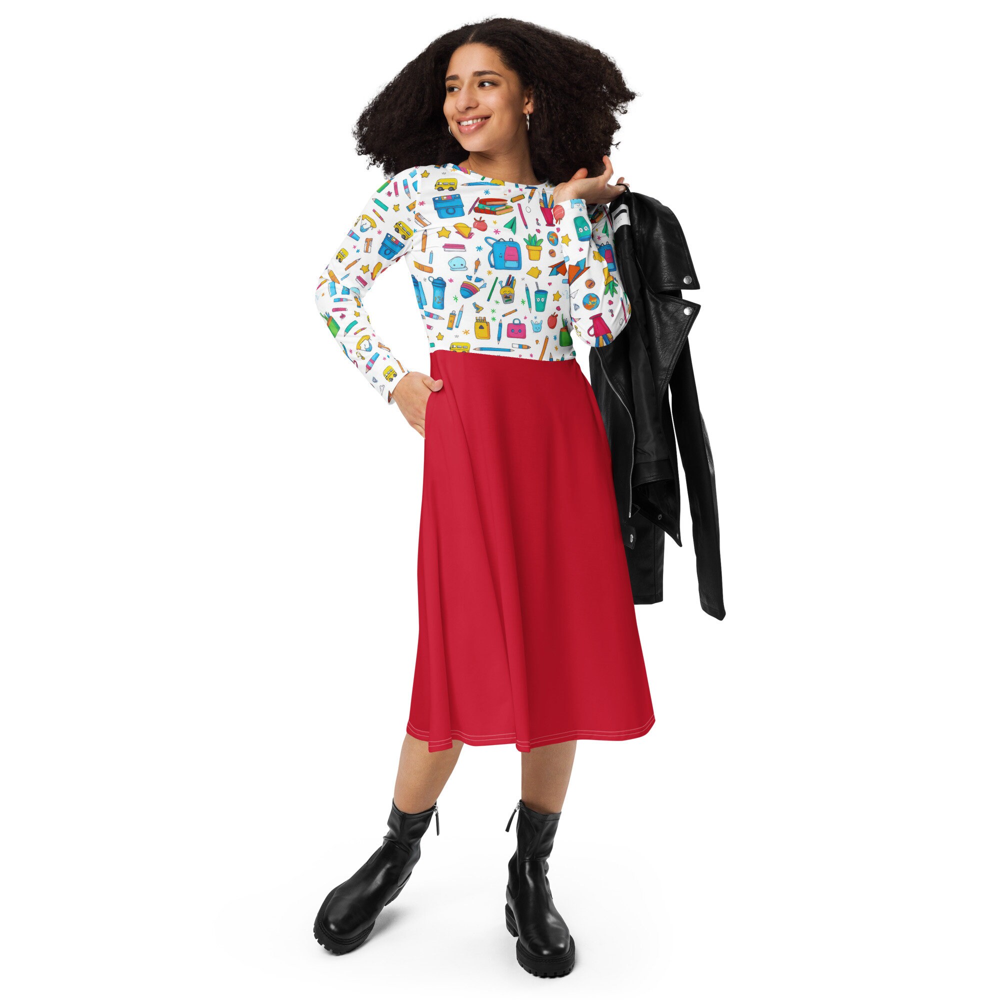 School Supplies Dress Teacher Dress Cute Teacher Outfit - Etsy