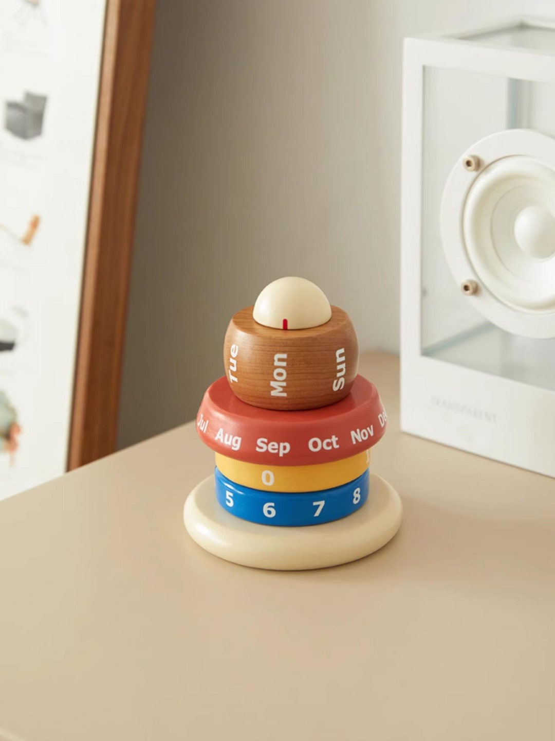 Rotatable Wooden Desk Perpetual Calendar, Tabletop/shelf Home Deco ...