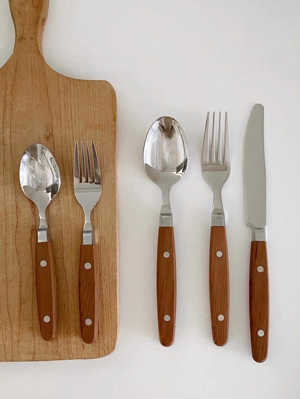Vintage Brown Stainless Steel 5 Piece Resin Handmade Flatware Set ...