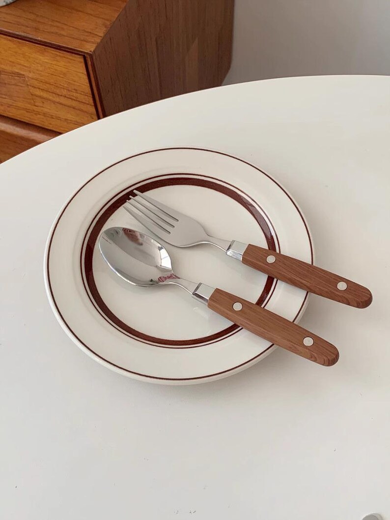 Vintage Brown Stainless Steel 5 Piece Resin Handmade Flatware Set ...