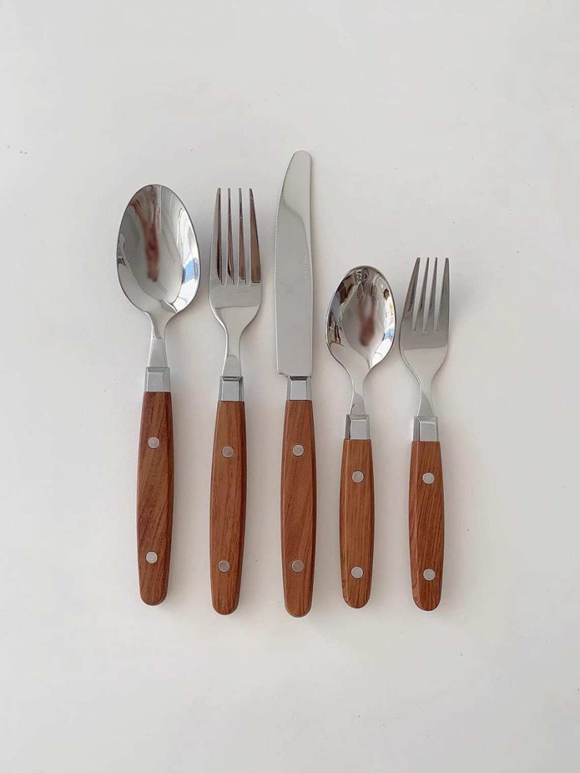Vintage Brown Stainless Steel 5 Piece Resin Handmade Flatware Set ...